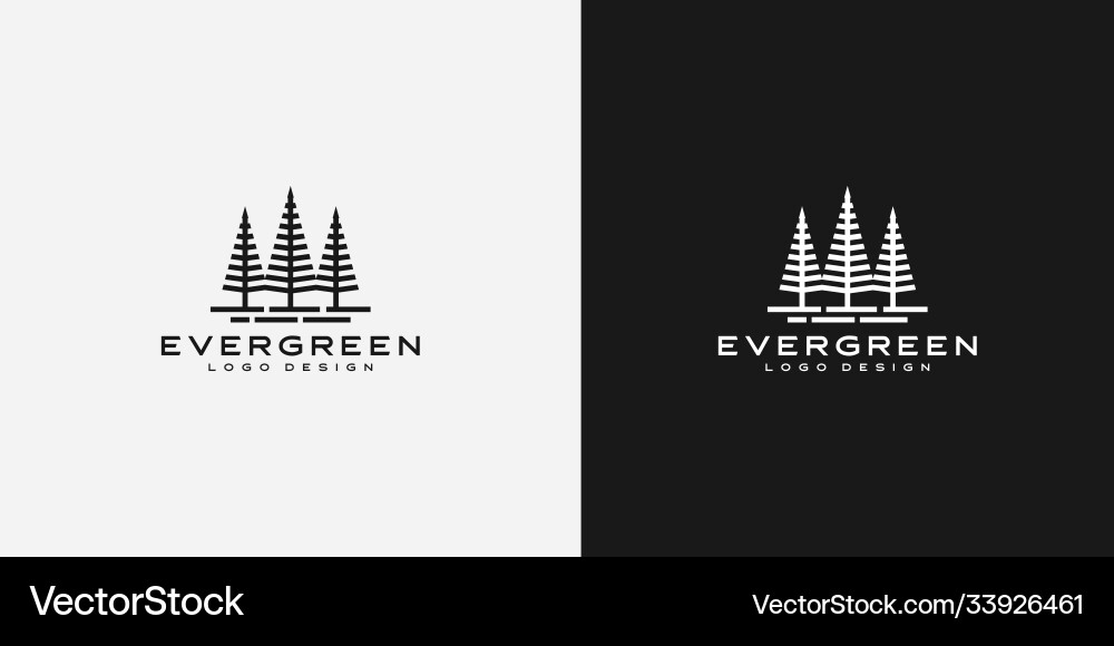 Evergreen logo design Royalty Free Vector Image