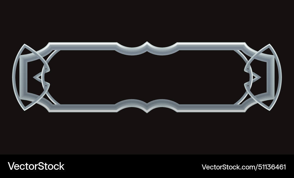 Frame medieval game ui metallic title banner or Vector Image