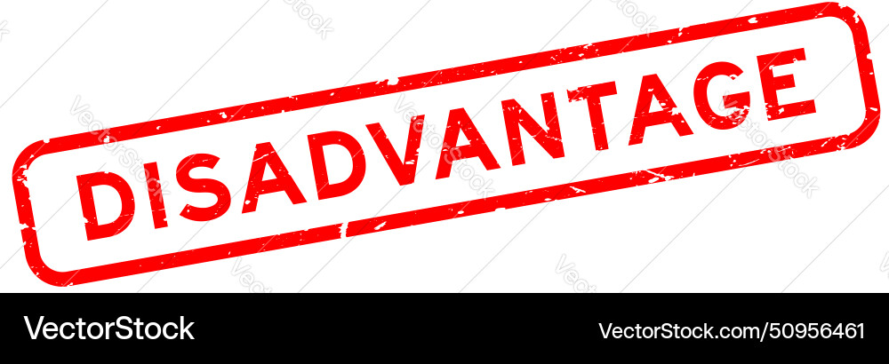 Grunge red disadvantage word square rubber seal Vector Image