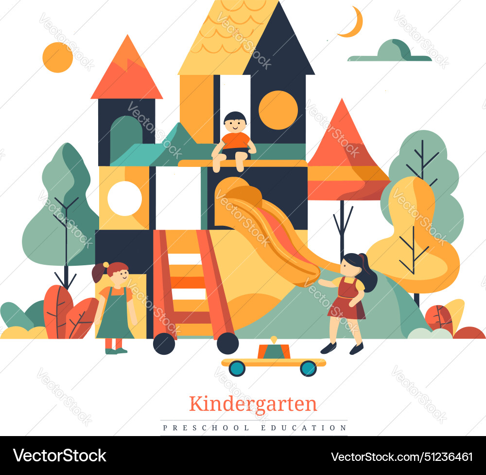 Kindergarten preschool education Royalty Free Vector Image