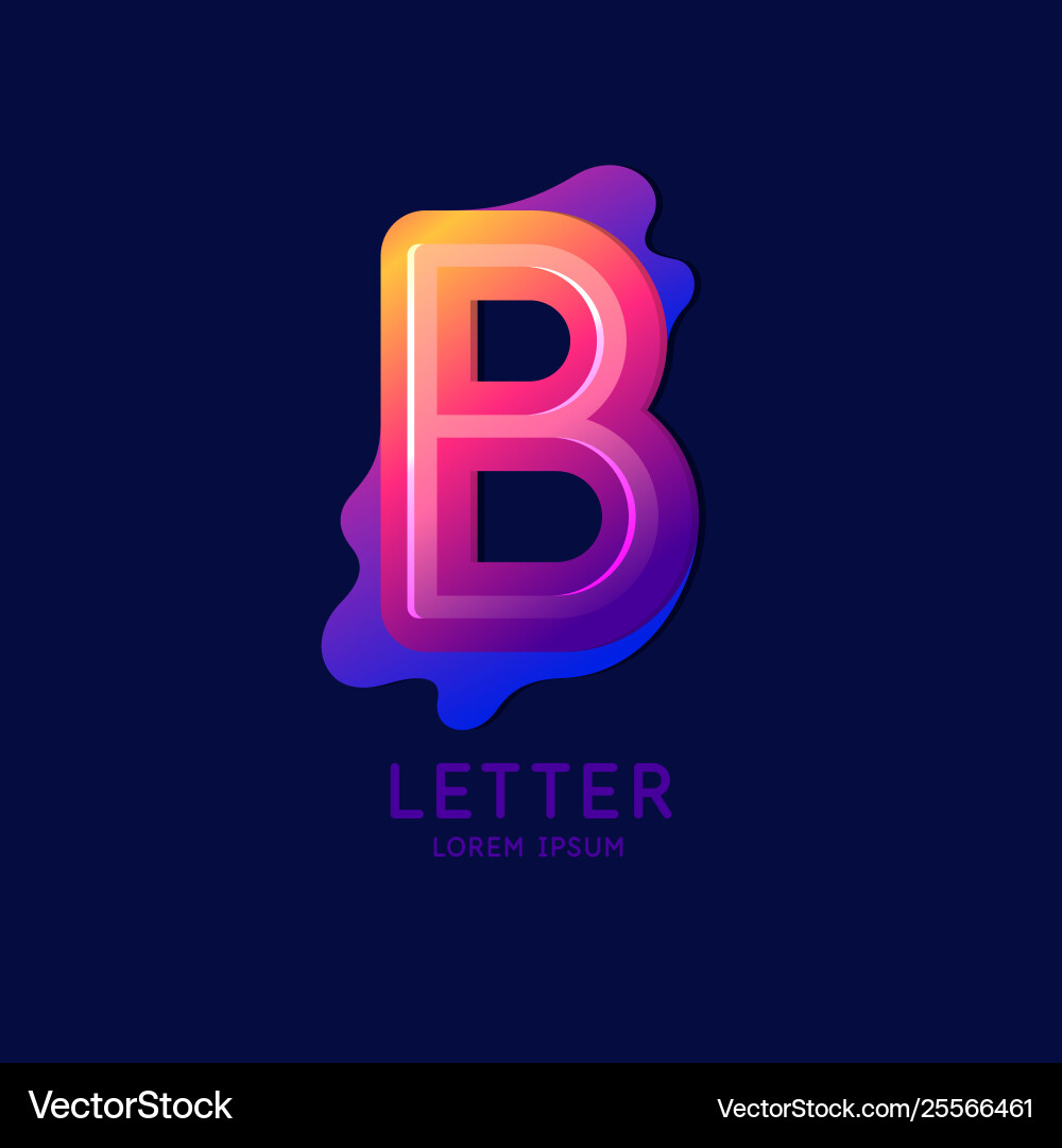Letter b latin alphabet display Royalty Free Vector Image
