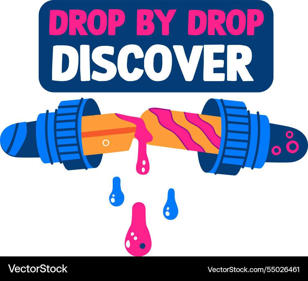 Liquid droppers with drop by drop discover text fl
