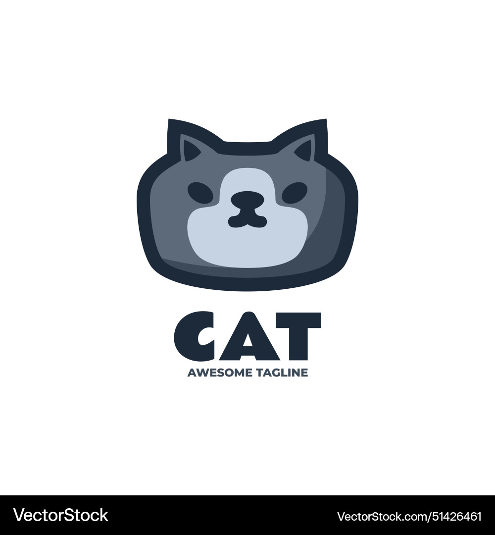 Logo cat simple mascot style Royalty Free Vector Image