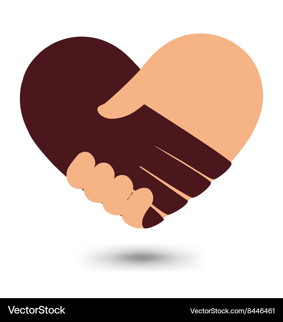 Love handshake with heart shape design Royalty Free Vector