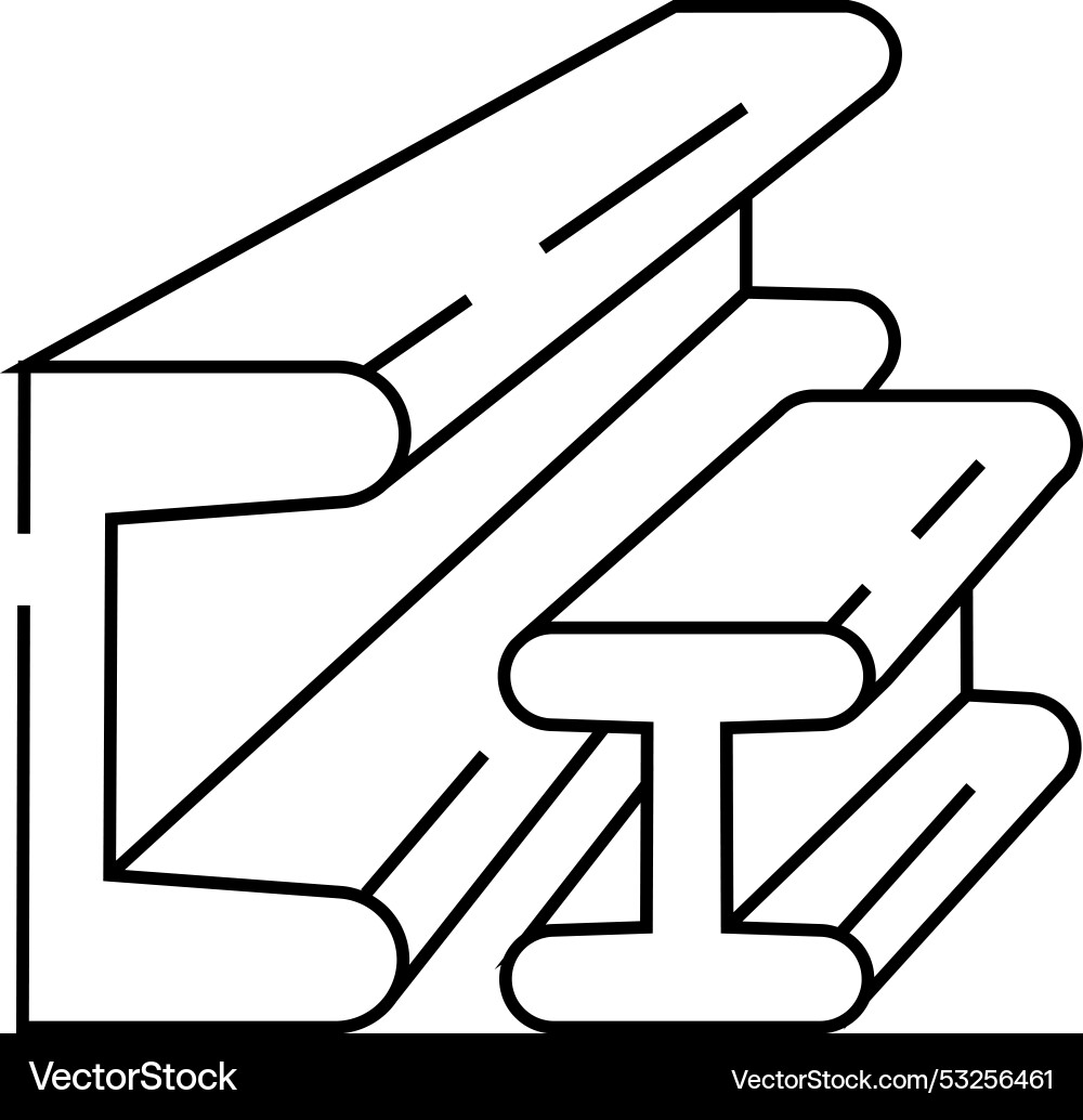 Metal construction material line icon Royalty Free Vector