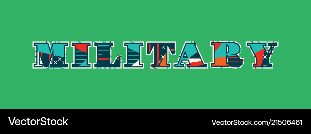 Military concept word art Royalty Free Vector Image