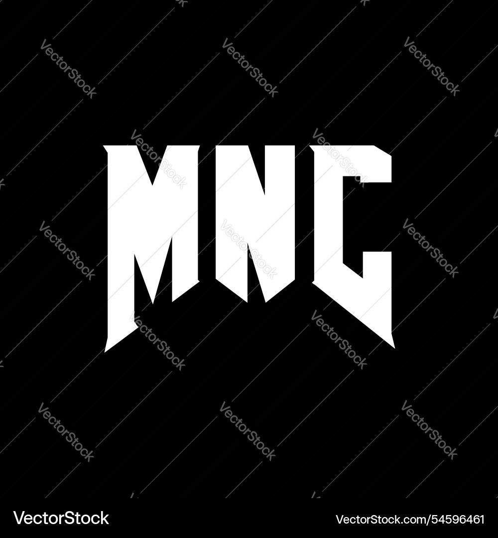 Mnc letter logo design for technology company Vector Image