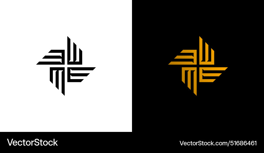 Modern and unique letter m initials logo design Vector Image