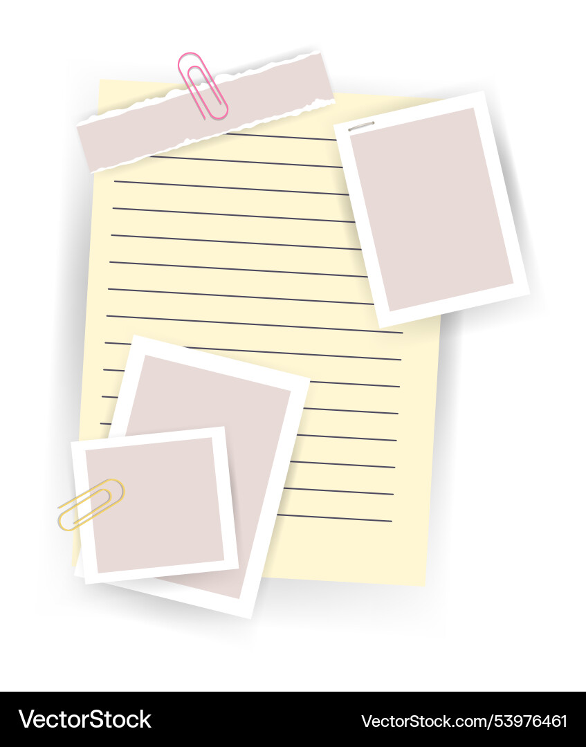 Paper notes stickers place for memo messages Vector Image