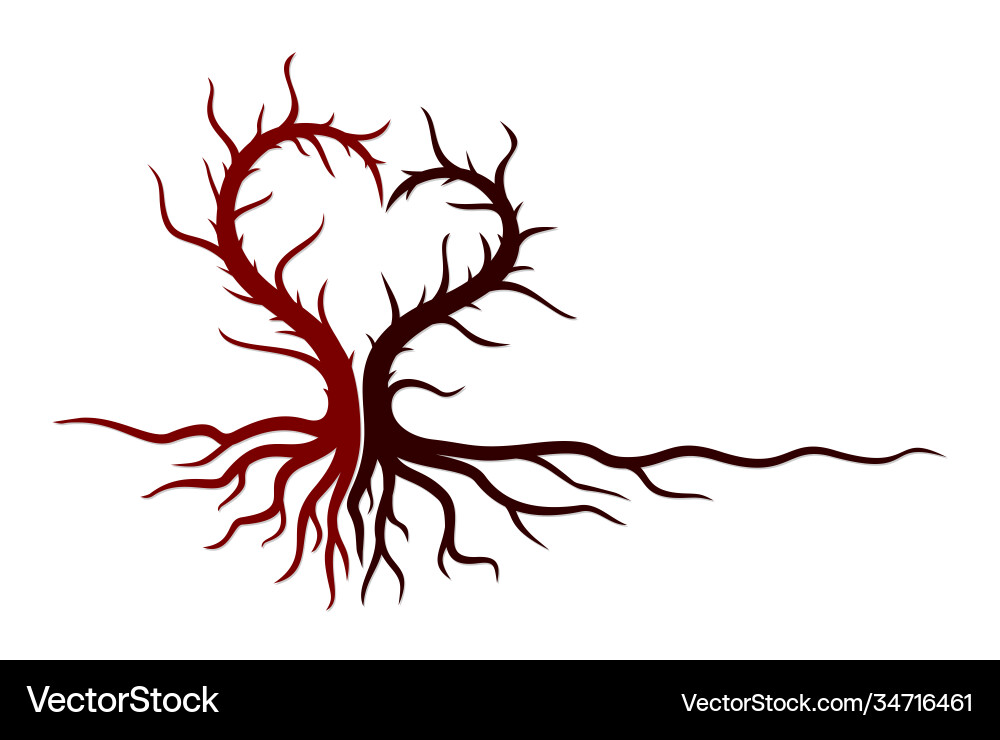 Tree symbol with heart Royalty Free Vector Image