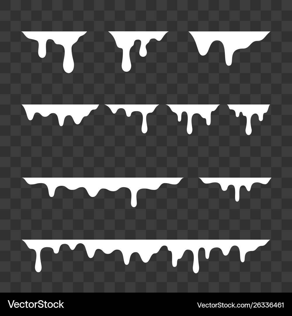 White melt drips milk or liquid paint drops Vector Image