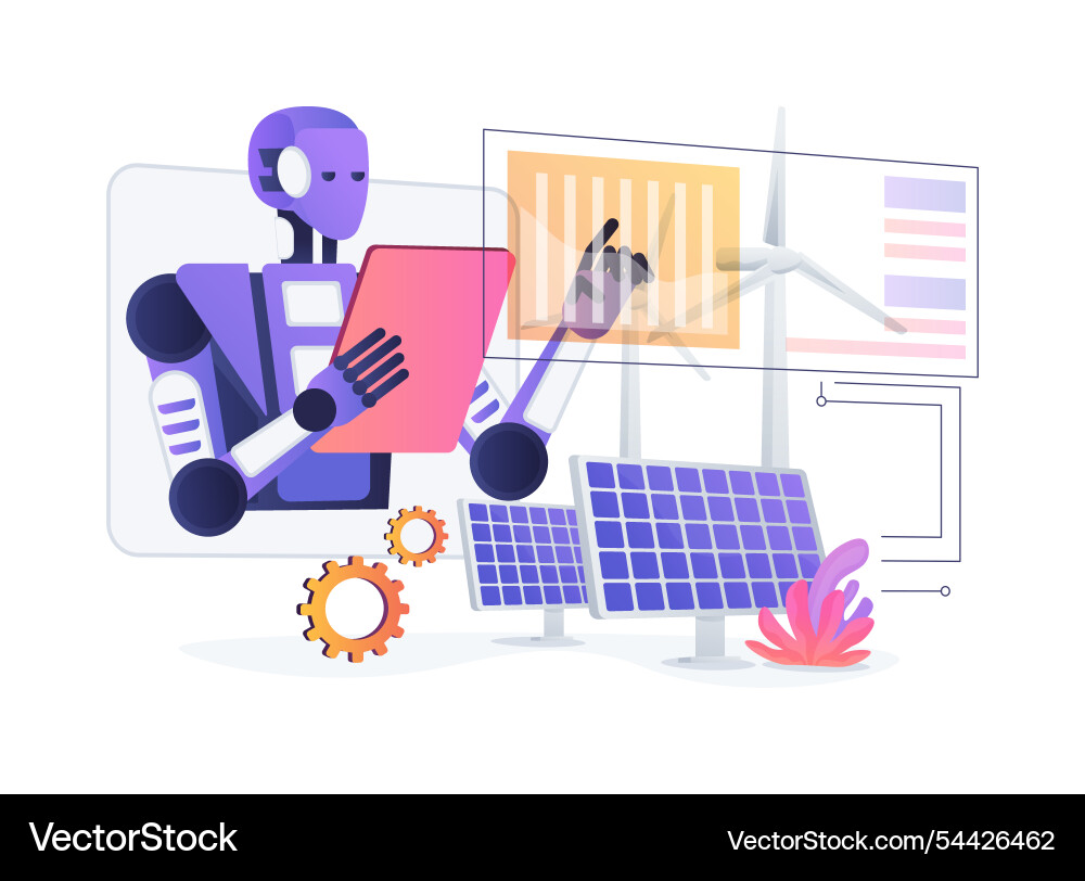 Ai Based Renewable Energy Forecasting Abstract Vector Image