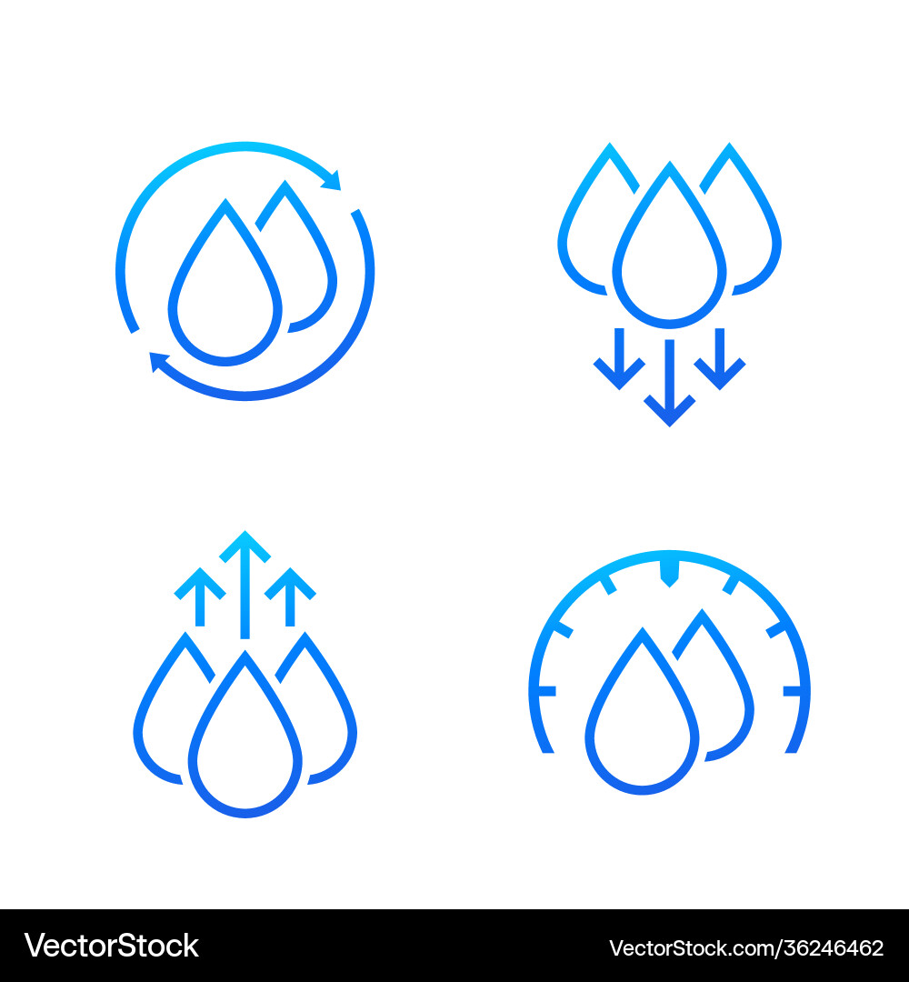 Humidity and water icons on white Royalty Free Vector Image