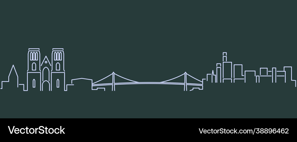 Inverness single line skyline profile Royalty Free Vector