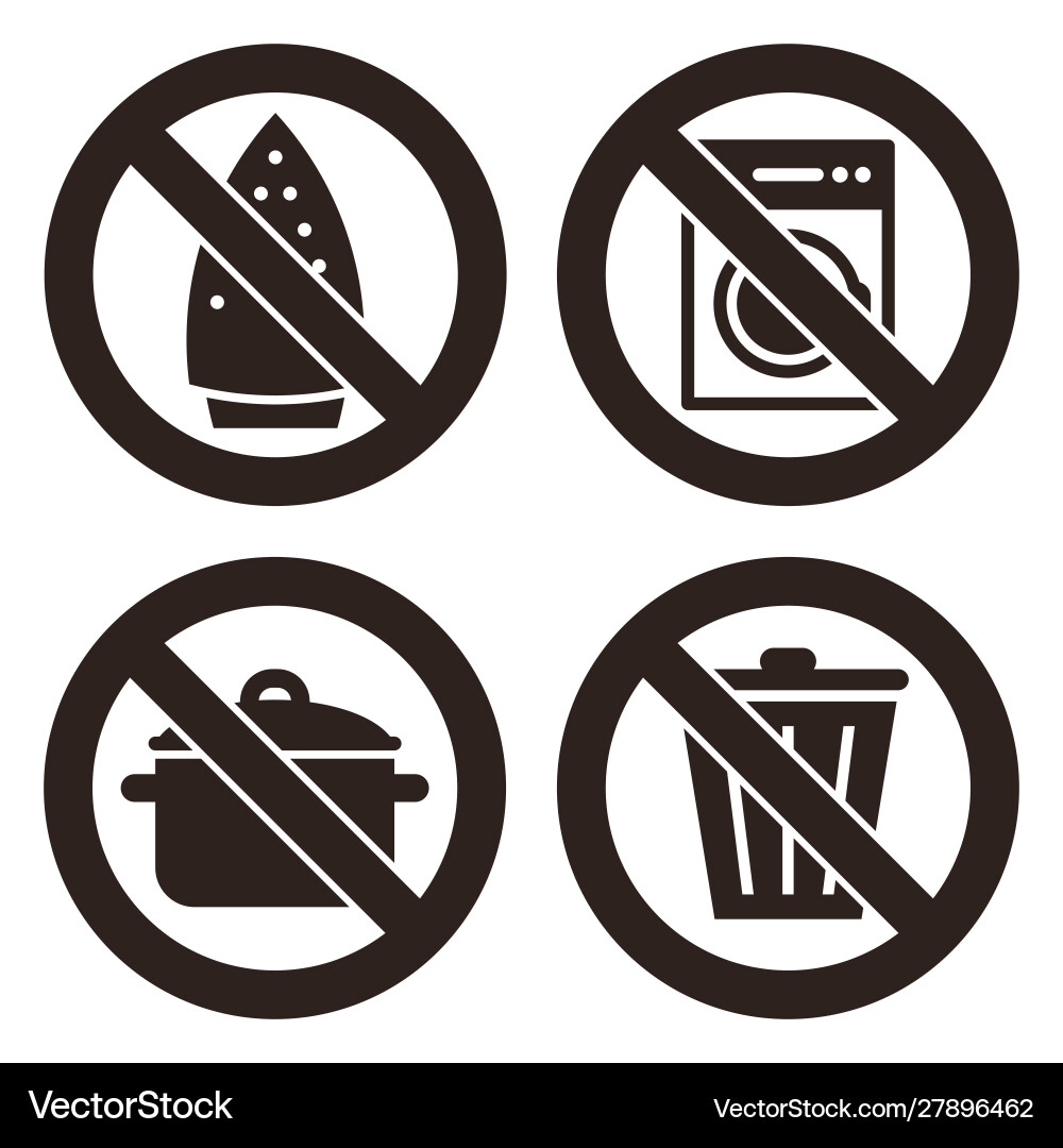 Ironing is not allowed no washing machine Vector Image