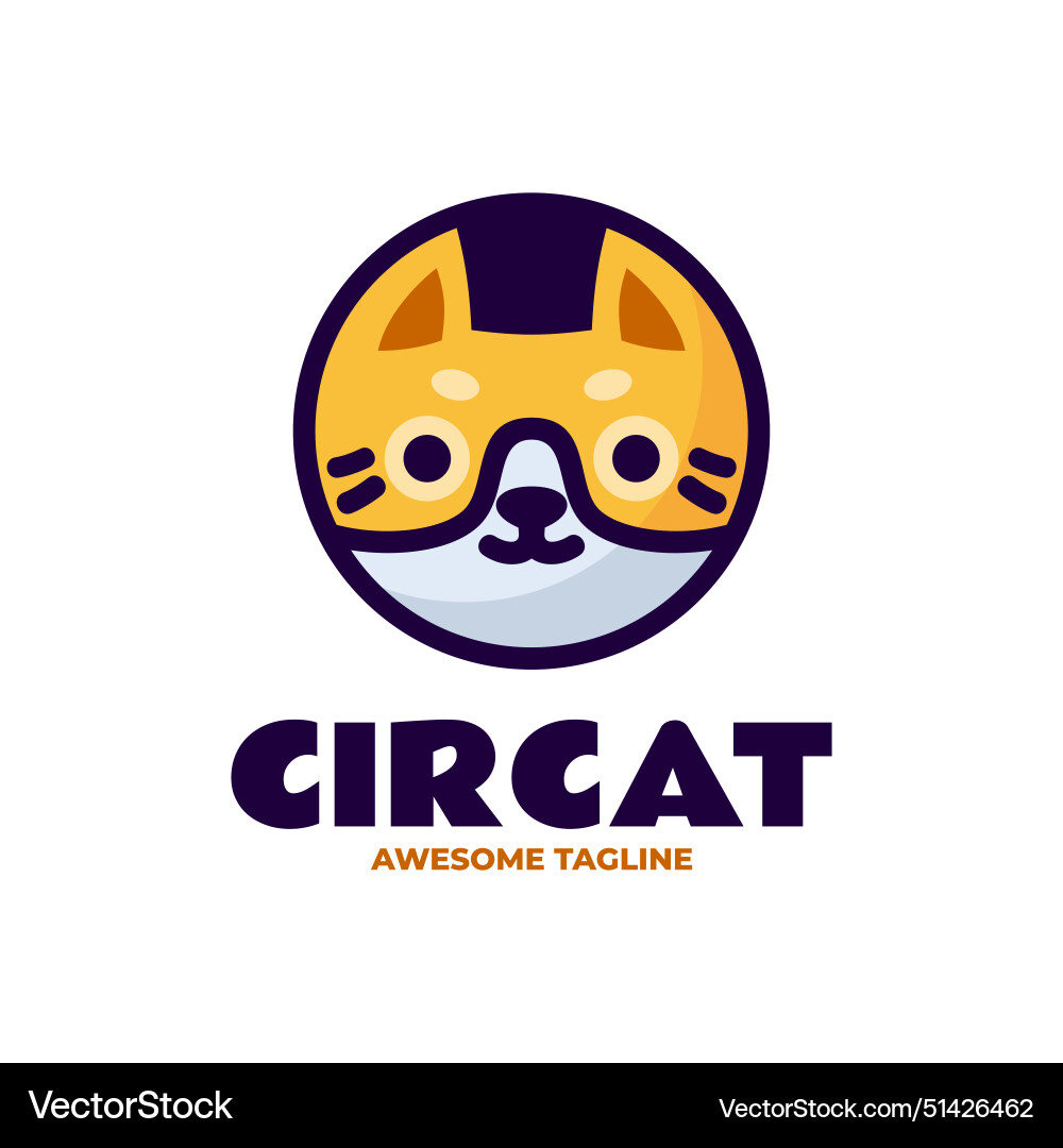 Logo cat simple mascot style Royalty Free Vector Image