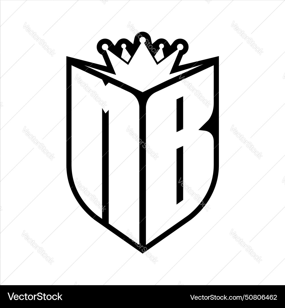 Mb letter bold monogram with shield shape Vector Image