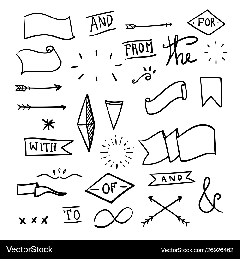 Set decorative calligraphic elements Royalty Free Vector