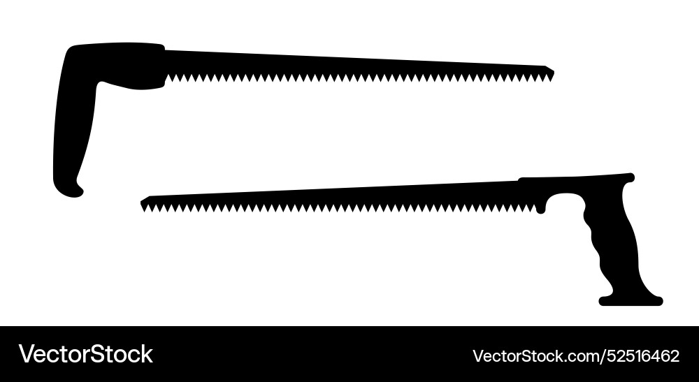 Tree saws pointed saw drawn handsaws Royalty Free Vector