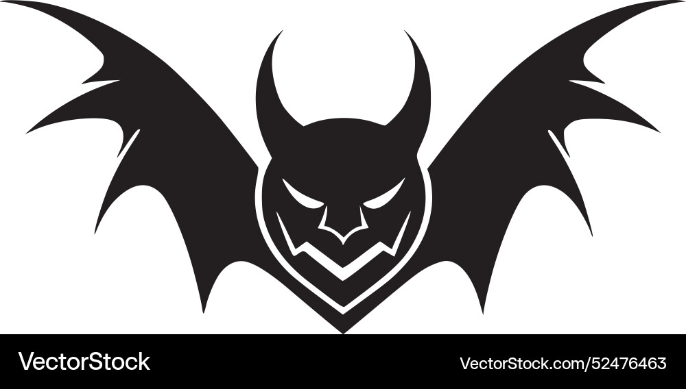 Bat - minimalist and flat logo Royalty Free Vector Image