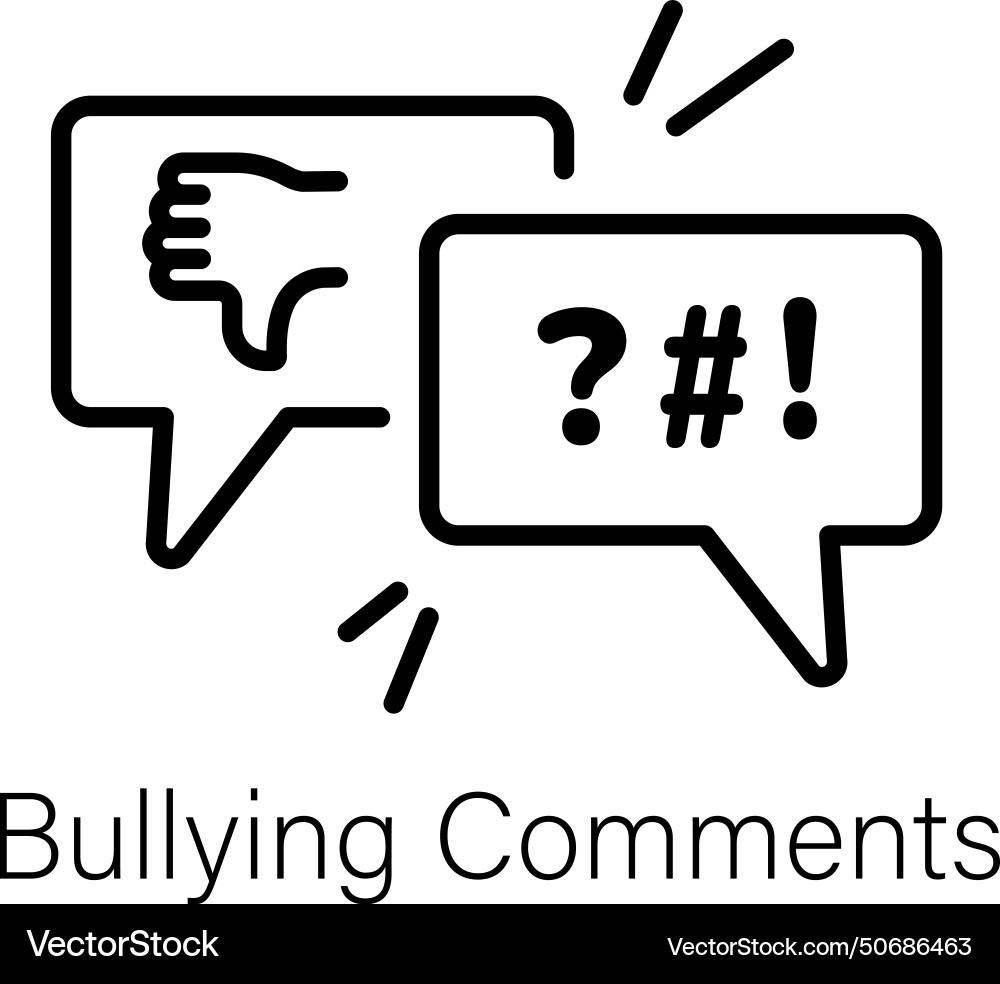 Bullying comments Royalty Free Vector Image - VectorStock