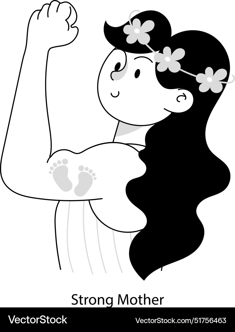 Customizable doodle mini of a strong Royalty Free Vector