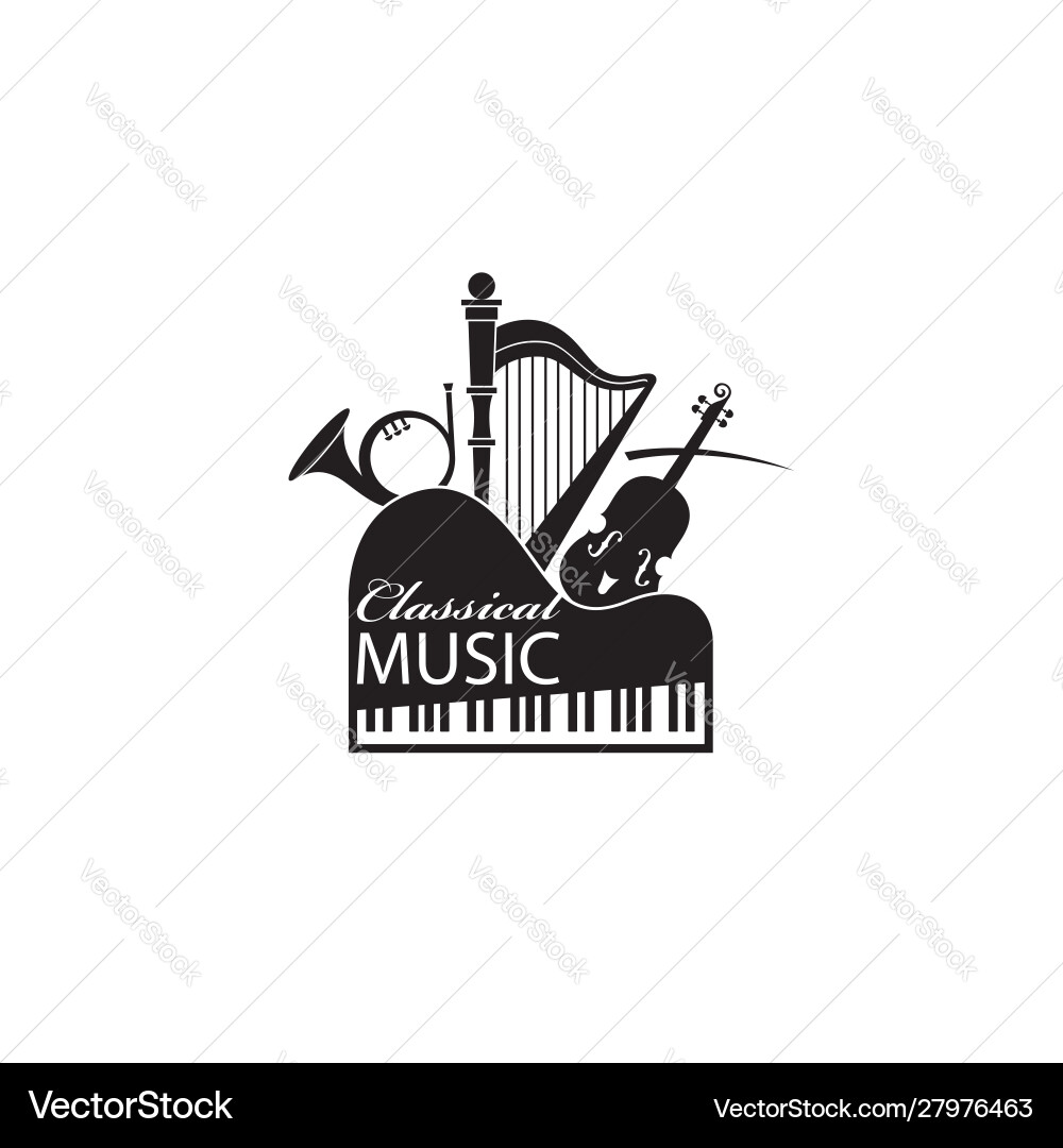 Elegant Classical Music Emblem Royalty Free Vector Image