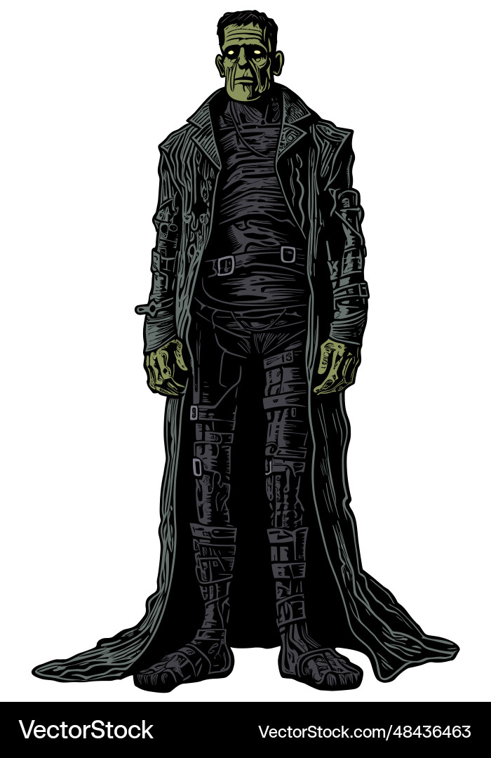 Frankenstein monster isolated Royalty Free Vector Image