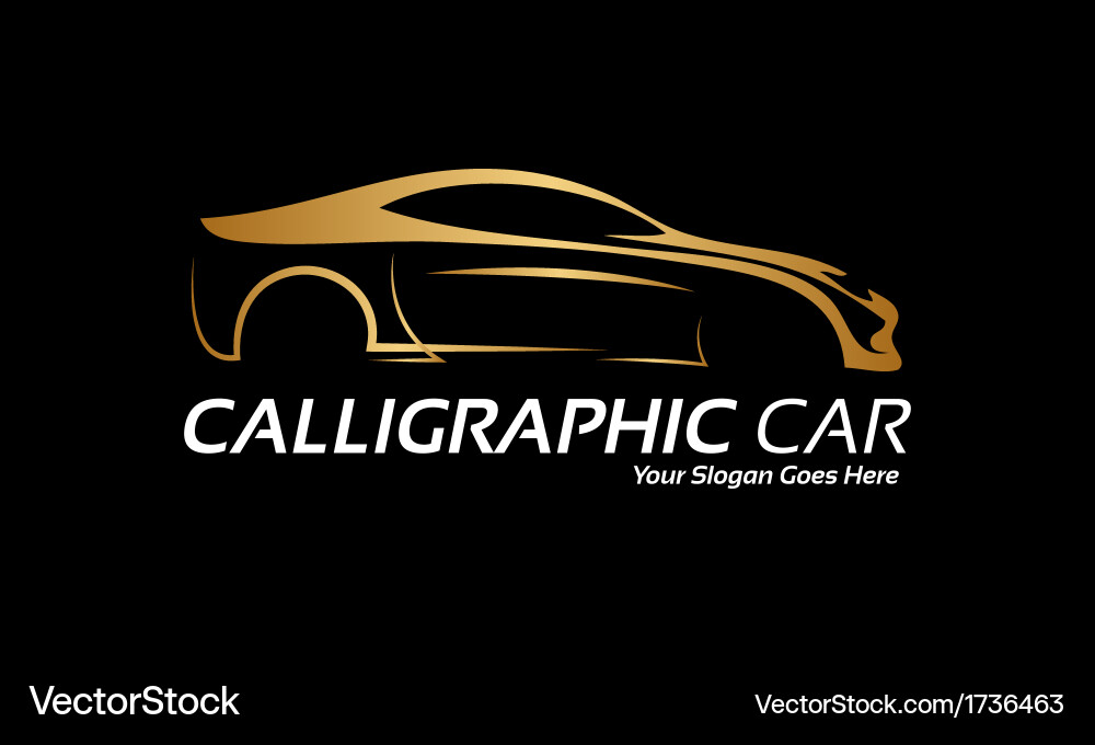 Golden car logo Royalty Free Vector Image - VectorStock