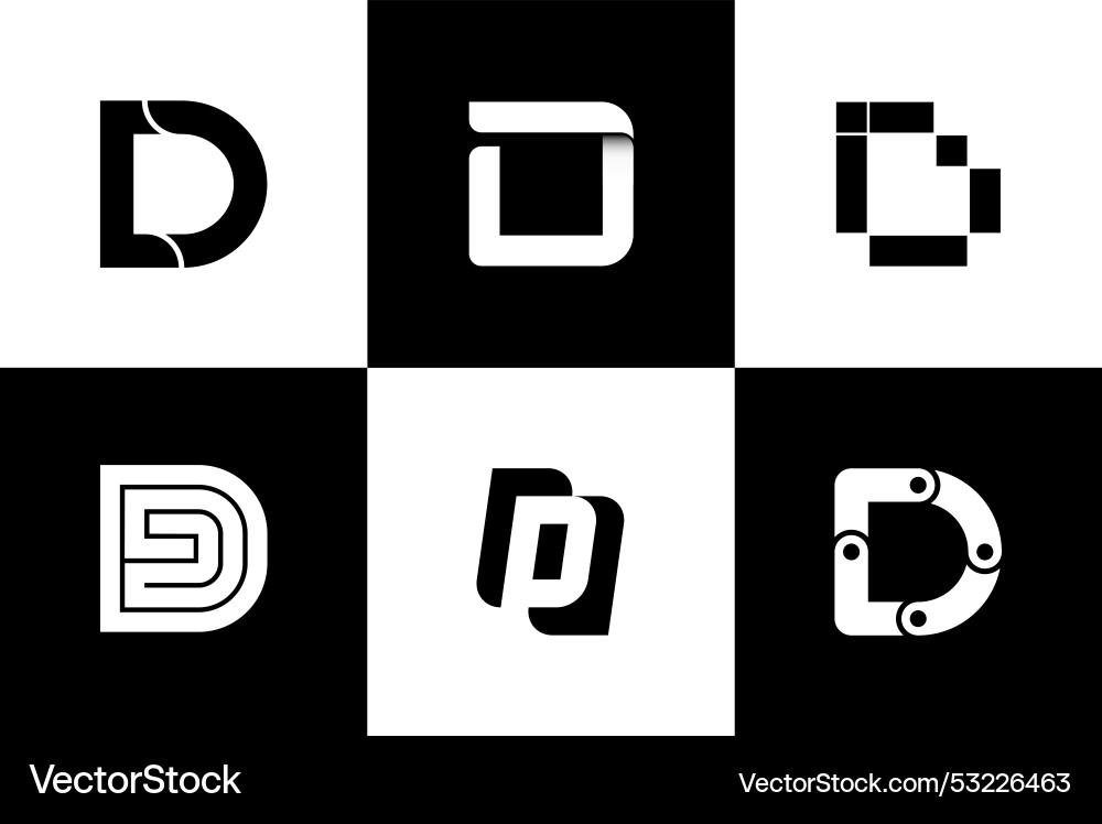 Letter d fonts and logo design Royalty Free Vector Image