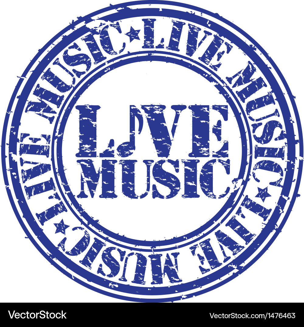 Live music stamp Royalty Free Vector Image - VectorStock