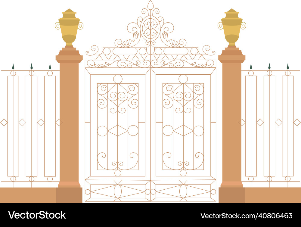 Medieval gate vintage composition Royalty Free Vector Image