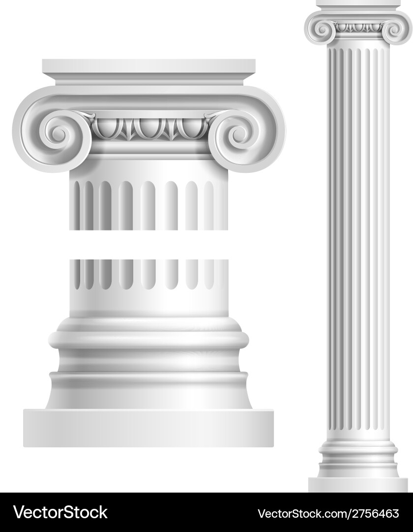 Realistic white antique column Royalty Free Vector Image