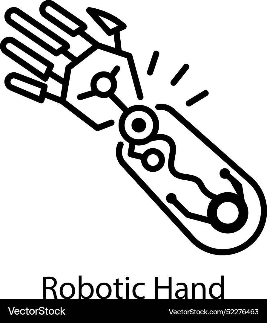 Robotic hand Royalty Free Vector Image - VectorStock