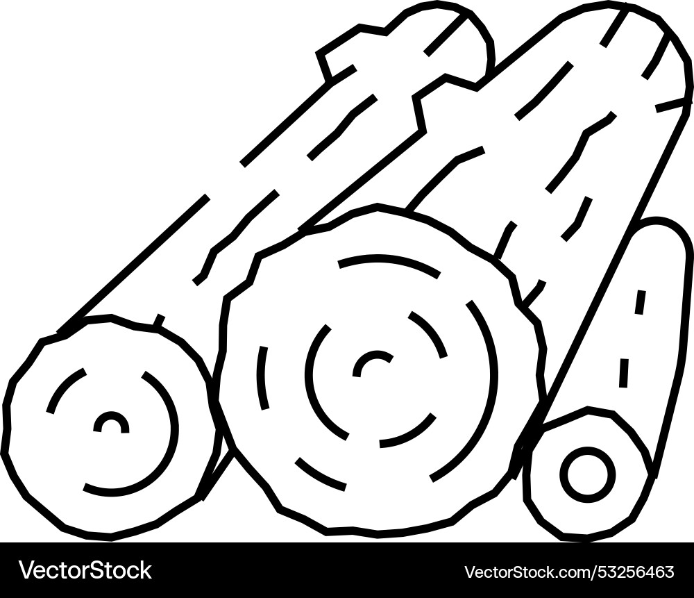 Timber wooden material line icon Royalty Free Vector Image