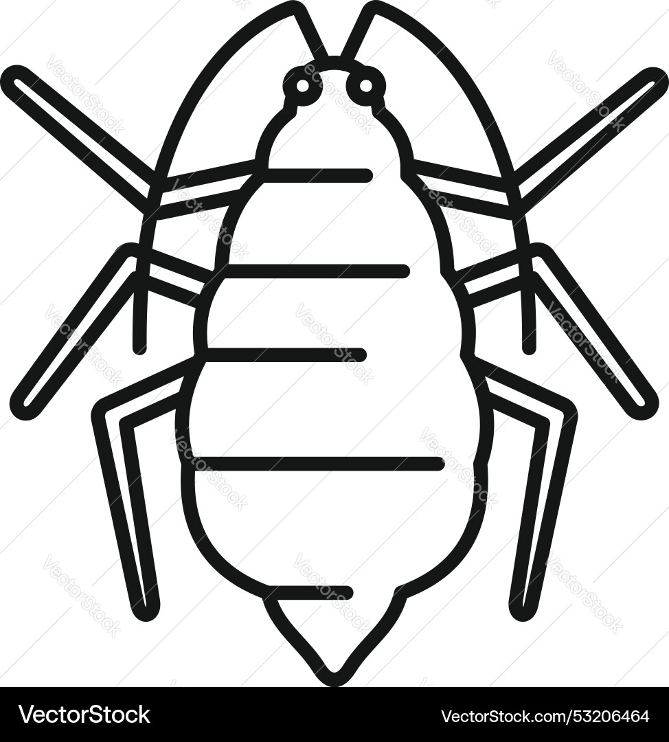 Big fat beetle crawling linear icon Royalty Free Vector