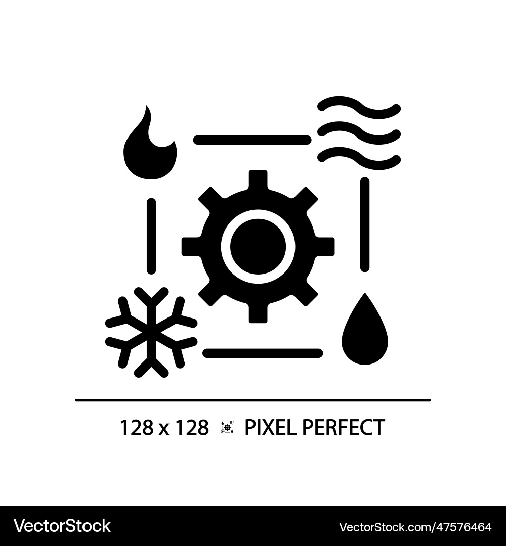 Hvac black glyph icon Royalty Free Vector Image