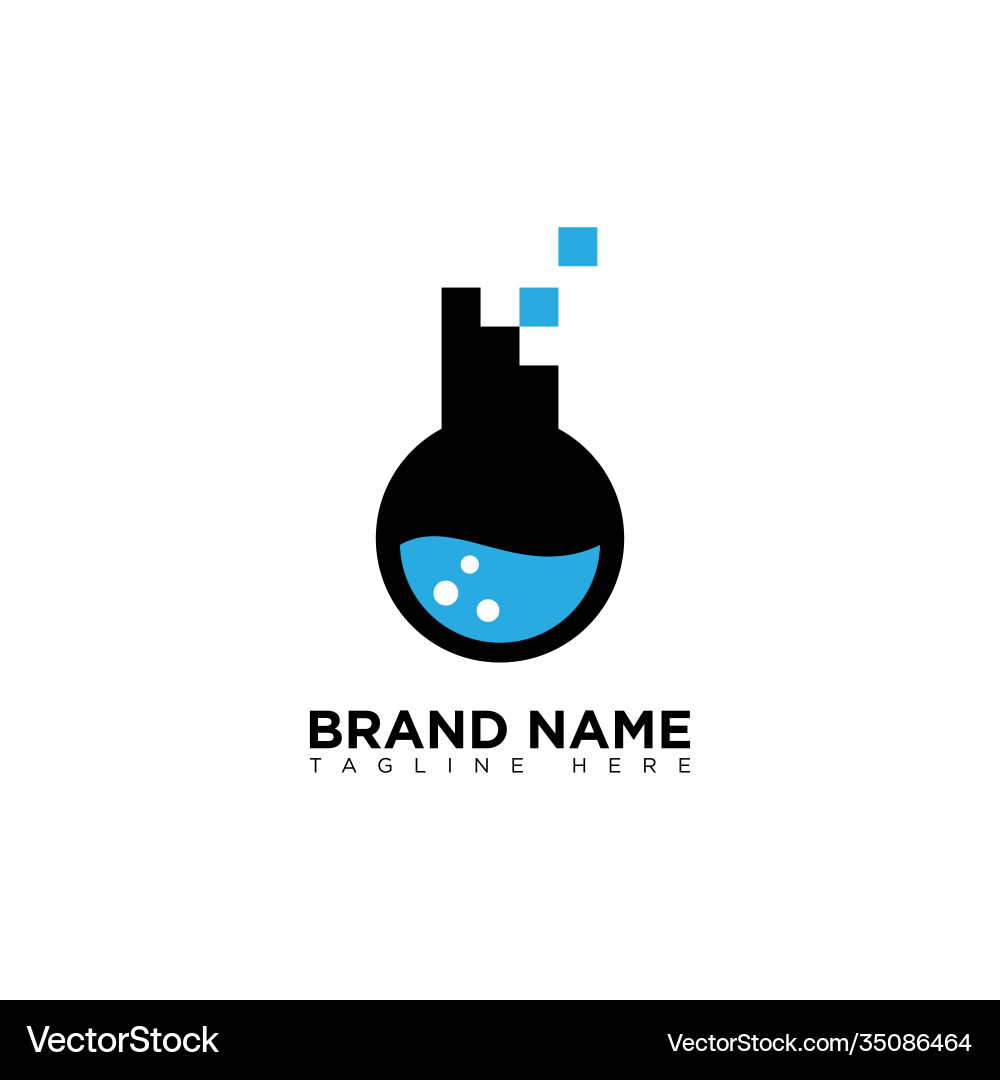 Pixel lab logo design template Royalty Free Vector Image