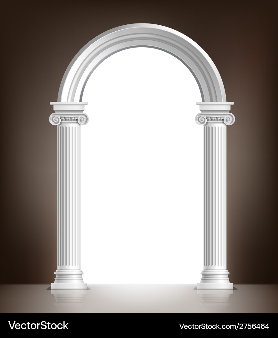 Realistic white arch Royalty Free Vector Image