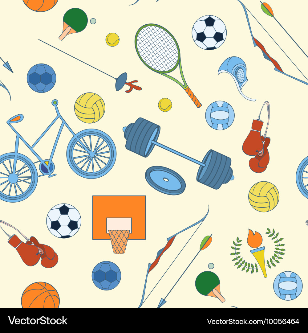 Seamless sport pattern Royalty Free Vector Image