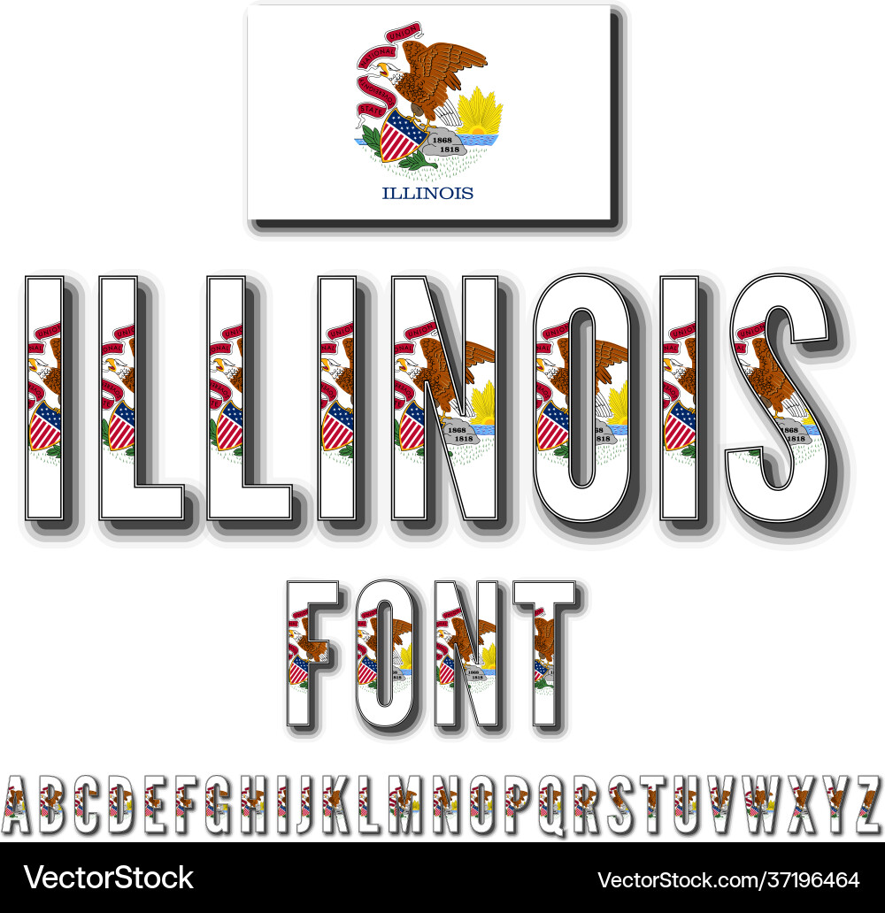 Usa state font Royalty Free Vector Image - VectorStock