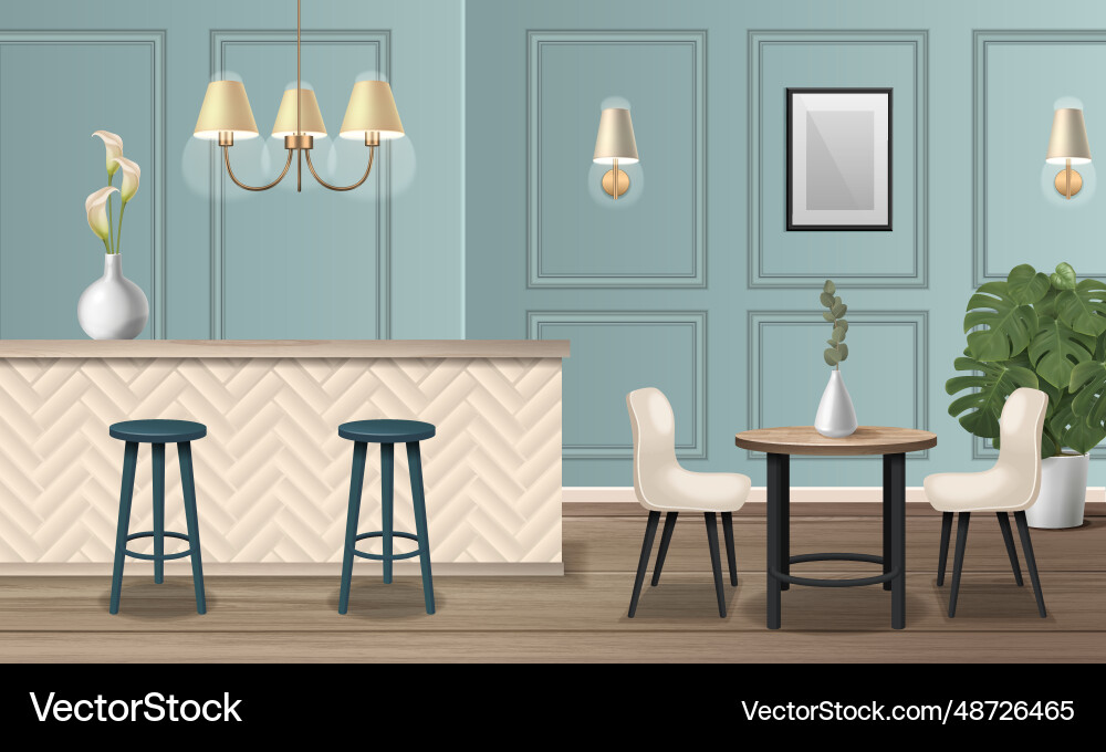 Cafe interior realistic Royalty Free Vector Image