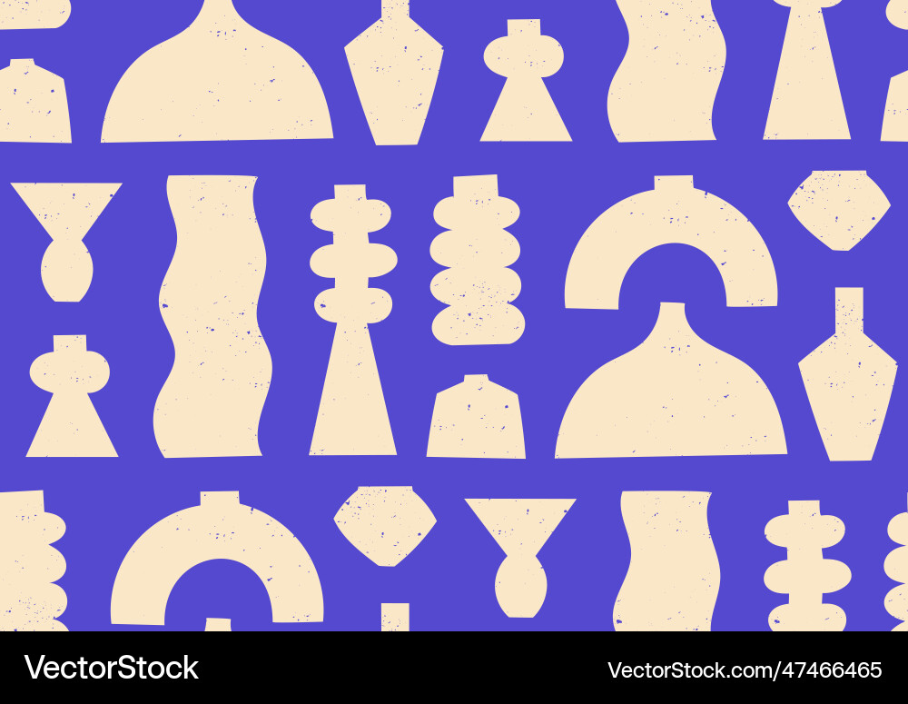 Ceramic vases abstract pottery hand drawn Vector Image
