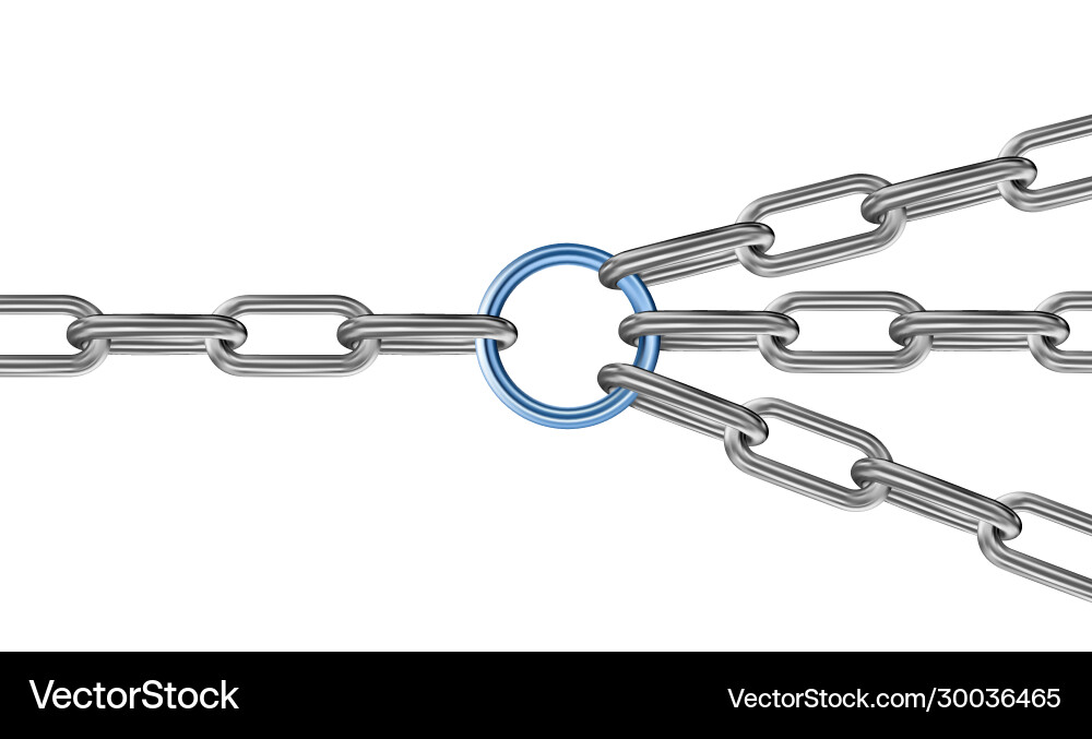Golden Chain with Central Link Royalty Free Vector Image