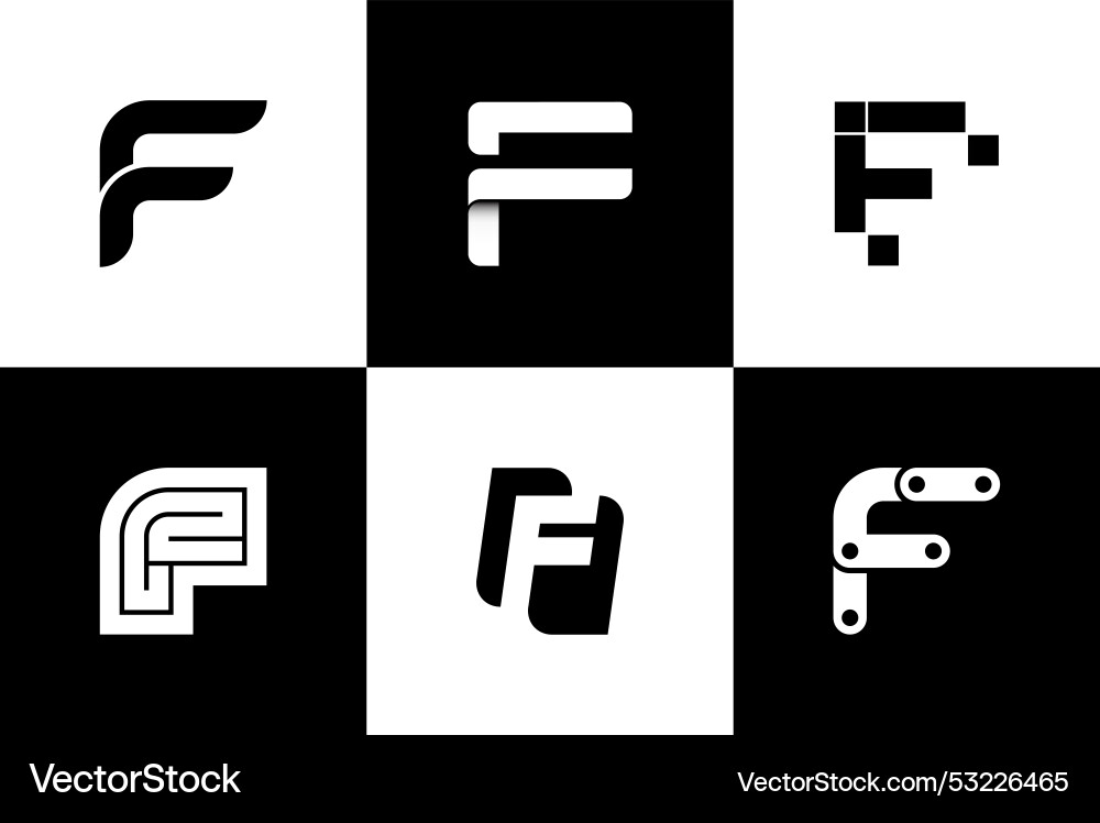 Letter f fonts and logo design Royalty Free Vector Image