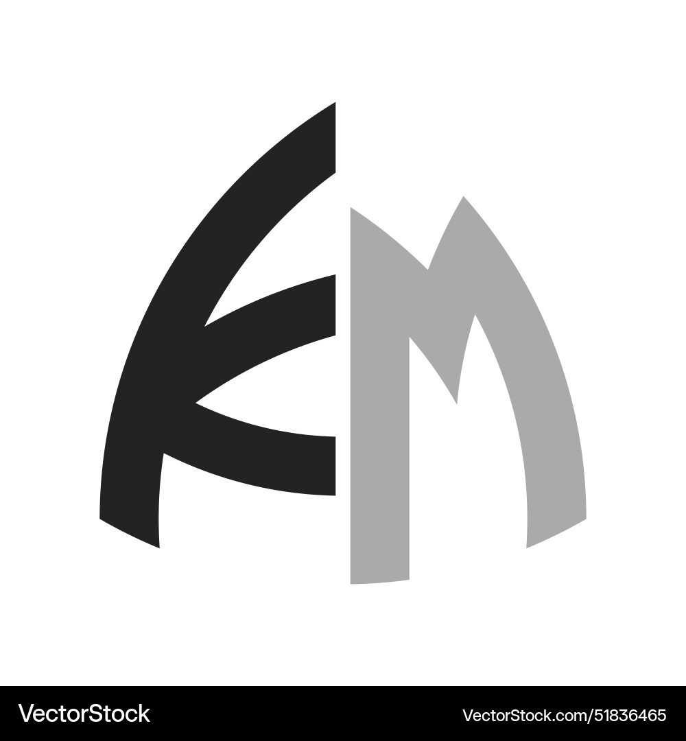 Modern creative km logo design letter icon Vector Image
