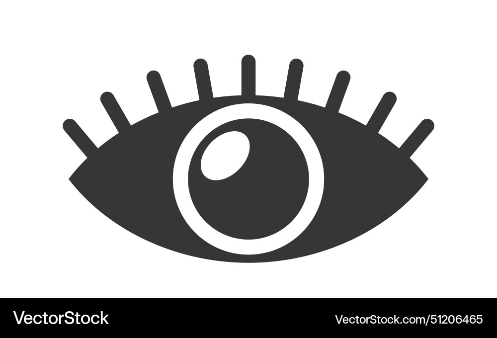 Modern stylized eye icon with a bold black Vector Image