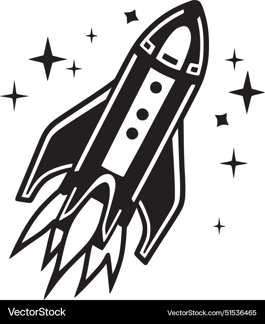 Rocket - minimalist and simple silhouette Vector Image