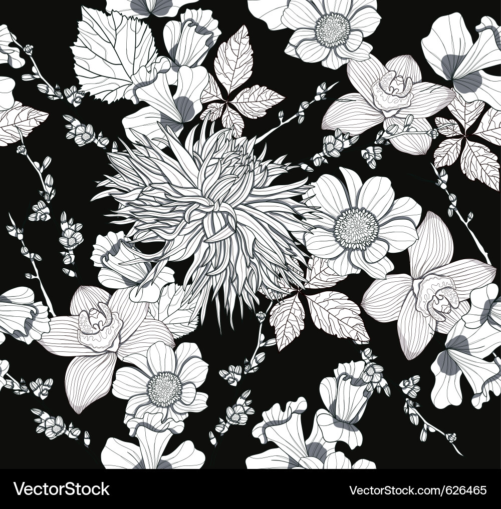 Seamless flowers Royalty Free Vector Image - VectorStock