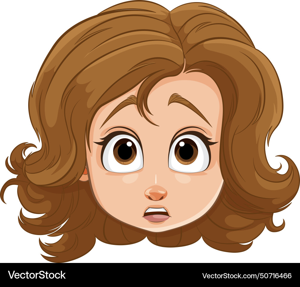 A girl with surprised expression Royalty Free Vector Image